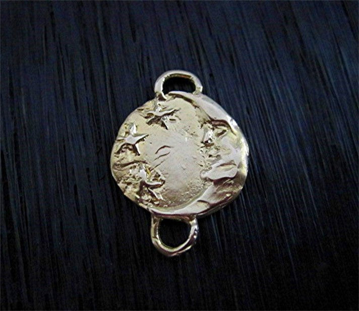 Gold Bronze Artisan Moon and Stars Link and Connector (one link) (N ...